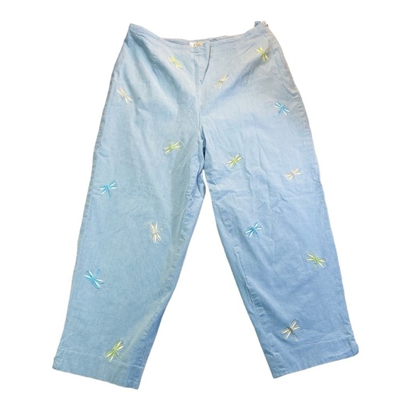 Talbots | Pants & Jumpsuits | Talbots Petites Blue Embroidered ...
